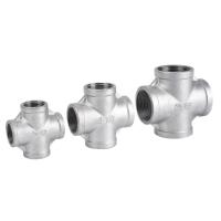 China Stainless Steel 304 201 316 Pipe Fitting Female Thread Cross 4 Way Cross NPT BSPT BSPP Casting for sale