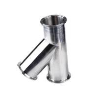 China 304 316 Y-Type Tri Clamp Tee 3 Way Pipe Fitting DIN SMS 3A with Welding Connection for sale