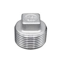 China Stainless Steel 304 201 Cast Pipe Fitting Square Head Cored Plug Class 150 2'' NPT Male Threaded for sale