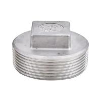 China Stainless Steel 304 201 Cast Pipe Fitting Square Head Cored Plug Class 150 2'' NPT Male Threaded for sale