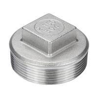 China Stainless Steel 304 201 Cast Pipe Fitting Square Head Cored Plug Class 150 2'' NPT Male Threaded for sale