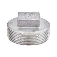 China Stainless Steel 304 201 Cast Pipe Fitting Square Head Cored Plug Class 150 2'' NPT Male Threaded for sale