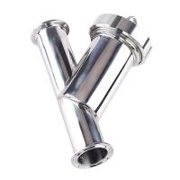 China Sanitary 304 316L Stainless Steel Y Type Strainer Filter with DIN SMS SUS 3A Connection for sale