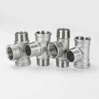China Sanitary Stainless Steel 3 Way Male Threaded Tee Pipe Fittings with Casting SS304 for sale