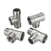 China Sanitary Stainless Steel 3 Way Male Threaded Tee Pipe Fittings with Casting SS304 for sale