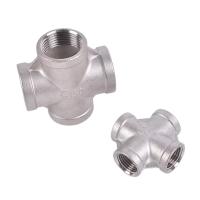 China Cylindrical Head Code 201 304 316 Four Way Equal Male And Female Threaded Cross NPT BSP for sale
