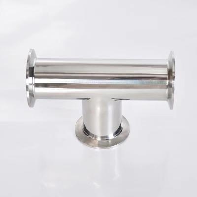 China Matt Finish Sanitary Stainless Steel Equal Tee 3-way Pipe Fittings for Pharmaceutical for sale