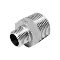 China Equal 304316 Stainless Steel Hydraulic Male Thread Fitting Hexagon Pipe Nipple NPT BSPT for sale