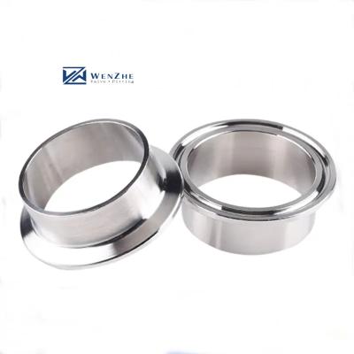 China Stainless Steel 304 316 SMS Tri Clover Ferrule/Nipple Silver Clamp Connection Design for sale