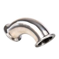 China Stainless Steel Press Fitting 90 Degree Bend Clamped Pipe Elbows 3A DIN for sale