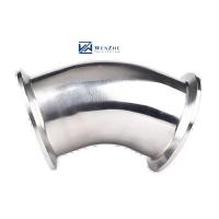 China 304 316 Stainless Steel 45 Degree Quick Mounting Elbow Sanitary Clamp Elbow 3A DIN for sale