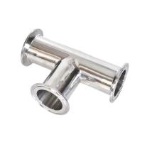China Oil Water Gas 3A DIN Cylindrical Head Code SS316L 304 Sanitary Standard Clamp Tee 1/4''-6 for sale