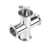 China 1/4''-6'' Equal 3A DIN Sanitary Quick-Connect Cross 304 Stainless Steel 4-Way Clamp for sale