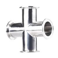 China 1/4''-6'' Equal 3A DIN Sanitary Quick-Connect Cross 304 Stainless Steel 4-Way Clamp for sale