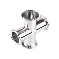China 1/4''-6'' Equal 3A DIN Sanitary Quick-Connect Cross 304 Stainless Steel 4-Way Clamp for sale