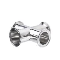 China 1/4''-6'' Equal 3A DIN Sanitary Quick-Connect Cross 304 Stainless Steel 4-Way Clamp for sale