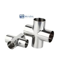 China Equal 304/316 Stainless Steel Welding Cross with Internal and External Mirror Polishing SMS 3A for sale
