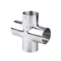 China Equal 304/316 Stainless Steel Welding Cross with Internal and External Mirror Polishing SMS 3A for sale