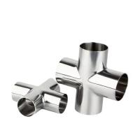 China Equal 304/316 Stainless Steel Welding Cross with Internal and External Mirror Polishing SMS 3A for sale