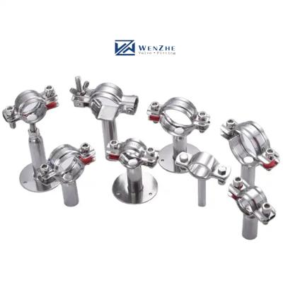 China Full 304 Round Pipe Holder Hanger Clamp for Stainless Steel 201 304 316 Sanitary Tubes for sale