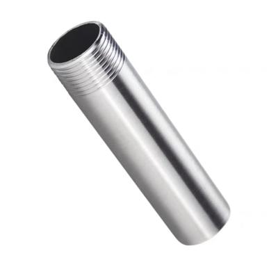 China 304 Stainless Steel Pipe Fitting Weld Nipple Coupling Connector for Water Oil Air Silver for sale