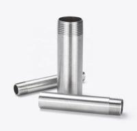 China 304 Stainless Steel Pipe Fitting Weld Nipple Coupling Connector for Water Oil Air Silver for sale