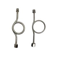 China SS304 316 316L Round Ring 6000 PSI 1/2 NPT BSPT Swivel Pressure Gauge Snubber Syphon Tube for sale