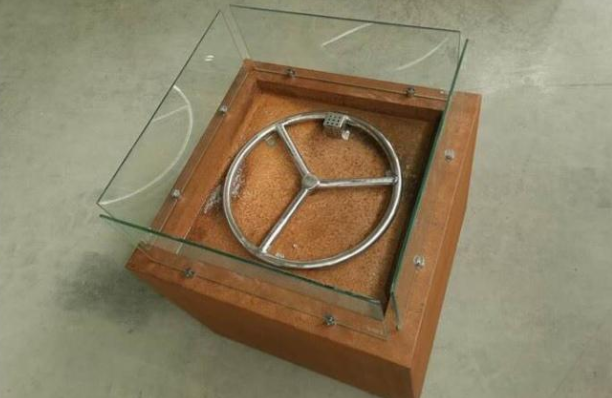 Backyard Garden Heater Square Corten Steel Propane Gas Fire Pit Table
