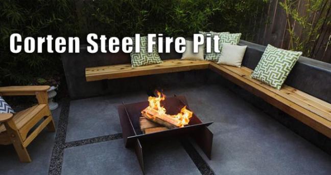 OEM ODM Wood Burning Weathering Steel Corten Steel Geometric Fire Pit Grate Top