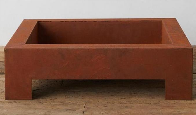 Outdoor Heating Square Corten Steel Wood Burning Fire Pit Table