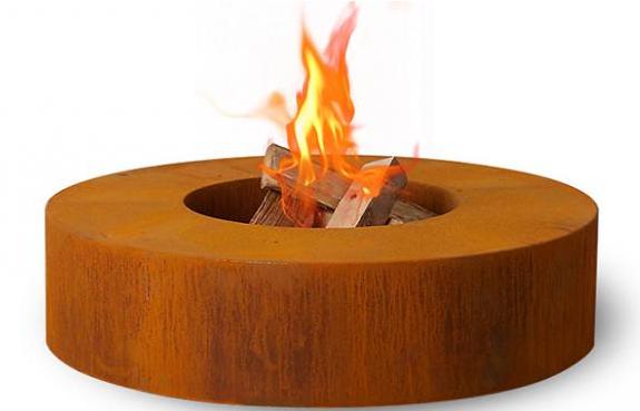 Outdoor Round Shape Wood Burning Corten Steel Fire Pit
