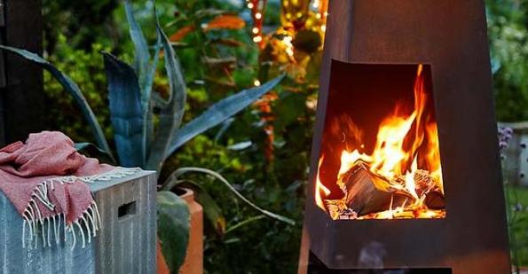 Wood Burning Rust Weathering Steel Obelisk Chiminea Outdoor Fire Pyramid