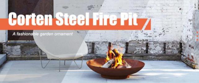 60-120cm Garden Heater Camping Rust Bonfire Corten Steel Fire Bowl Log Burner