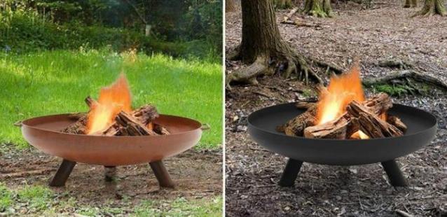 60-120cm Garden Heater Camping Rust Bonfire Corten Steel Fire Bowl Log Burner
