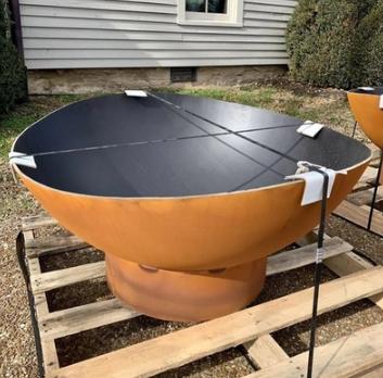 36 Inch Outdoor Manta Ray Rustic Wood Burning Hemisphere Corten Steel Fire Bowl