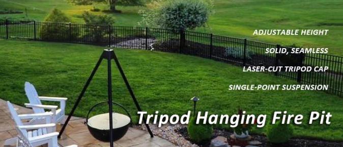 OEM ODM Outdoor Heaters Tripod Hanging Corten Steel Fire Bowl With BBQ Grill