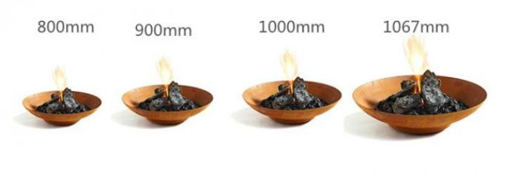 Outdoor Heater 60cm Charcoal Wood Burner Corten Steel Fire Bowl For Patio