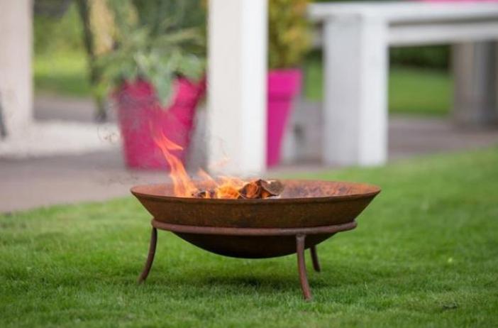 Modern Wood Burning Corten Steel Round Fire Bowl