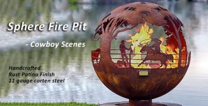 800cm Decoration Laser Cutting Corten Steel Outdoor Fire Pit Balls