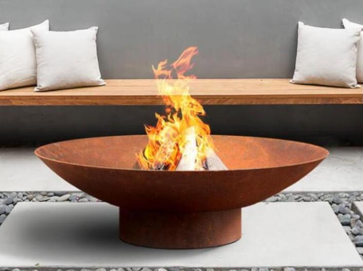 80cm Outdoor Camping Heater Rust Bonfire Corten Steel Fire Pit Burner Bowl