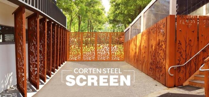 Corrosion Stability Branches Decorative Corten Steel Screen Fence Panels 3mm