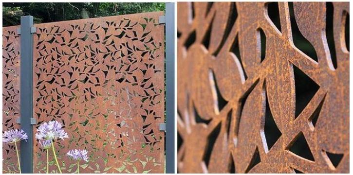 Corrosion Stability Branches Decorative Corten Steel Screen Fence Panels 3mm