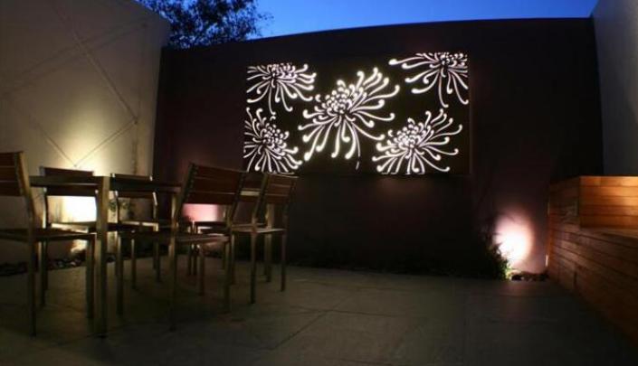 Laser Cut Outdoor Waratah Decorative Screen Corten Steel Light Feature Panel