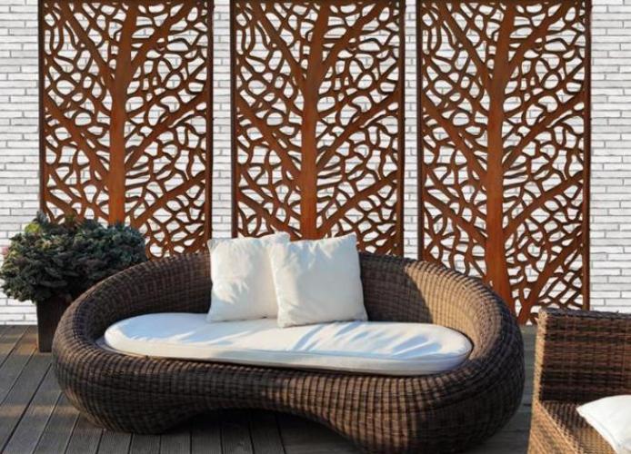 Garden And Home Metal Wall Art Rusty Corten Steel Privacy Screen Panel