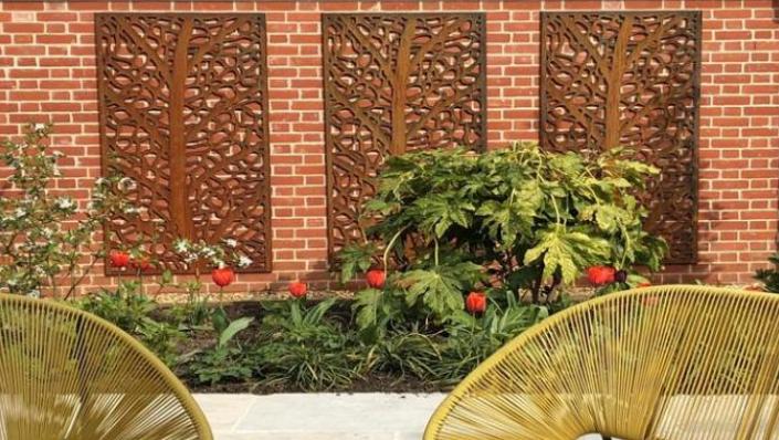 Garden And Home Metal Wall Art Rusty Corten Steel Privacy Screen Panel