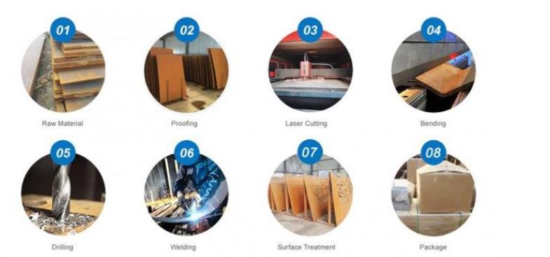 Laser Cut Drift Design Corten Steel Privacy Screens Fence Panels For Garden