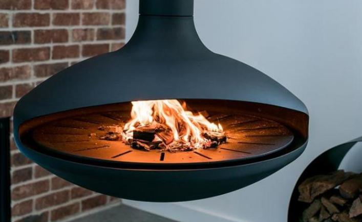 Europe Popular Carbon Steel Suspended Wood Burning Fireplace Hanging Stove