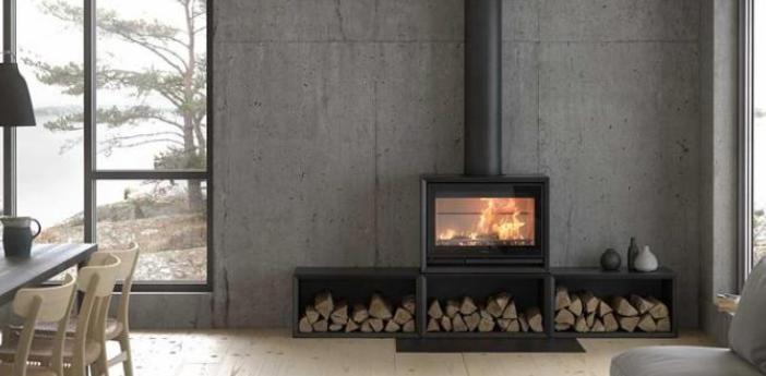 Indoor Heater Matt Black Freestanding Steel Fireplace Wood Burning Stove