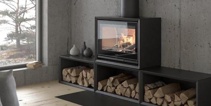 Indoor Heater Matt Black Freestanding Steel Fireplace Wood Burning Stove