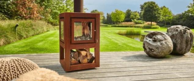 Wood Burning Outdoor Metal Fireplace Corten Steel Stove For Patio Heaters